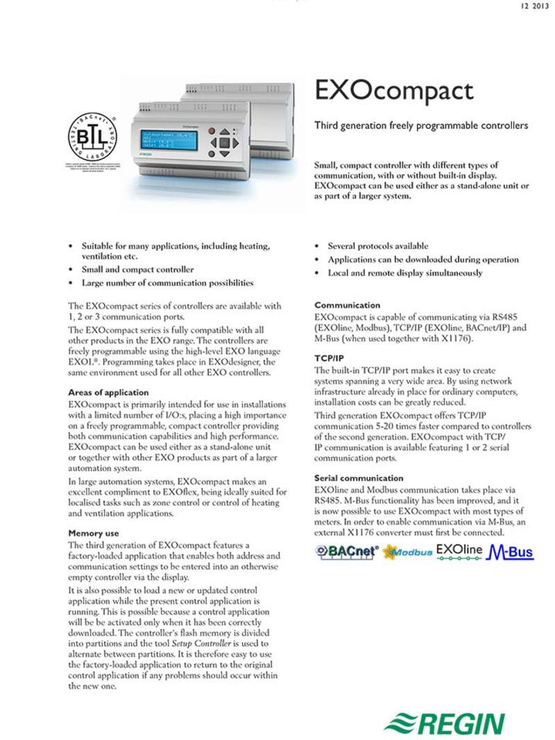 EXOcompactThird generation freely programmable controllers - Ultimate ...