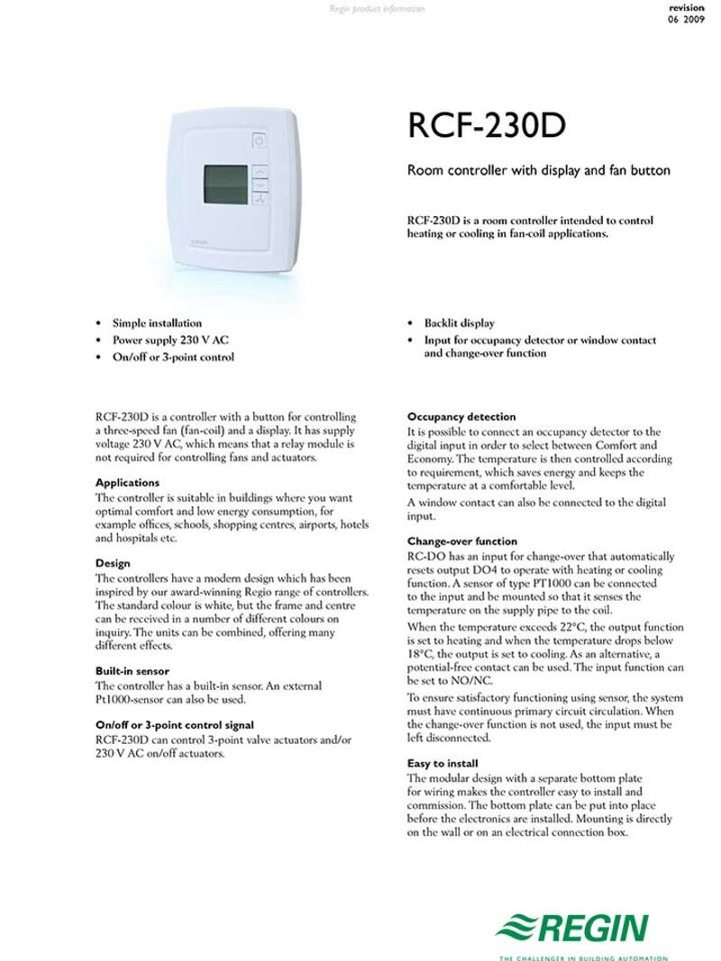 RCF-230DRoom controller with display and fan button - Ultimate Control ...